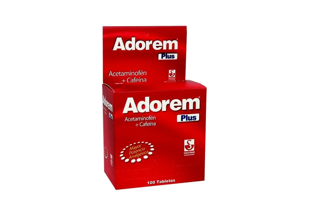 Adorem Plus 500MG/50MG CX100 TB (Acetaminofén + Cafeína) (Siegfried ...