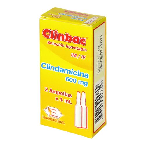 Clinbac 600mg Clindamicina Antibiótico Efectivo