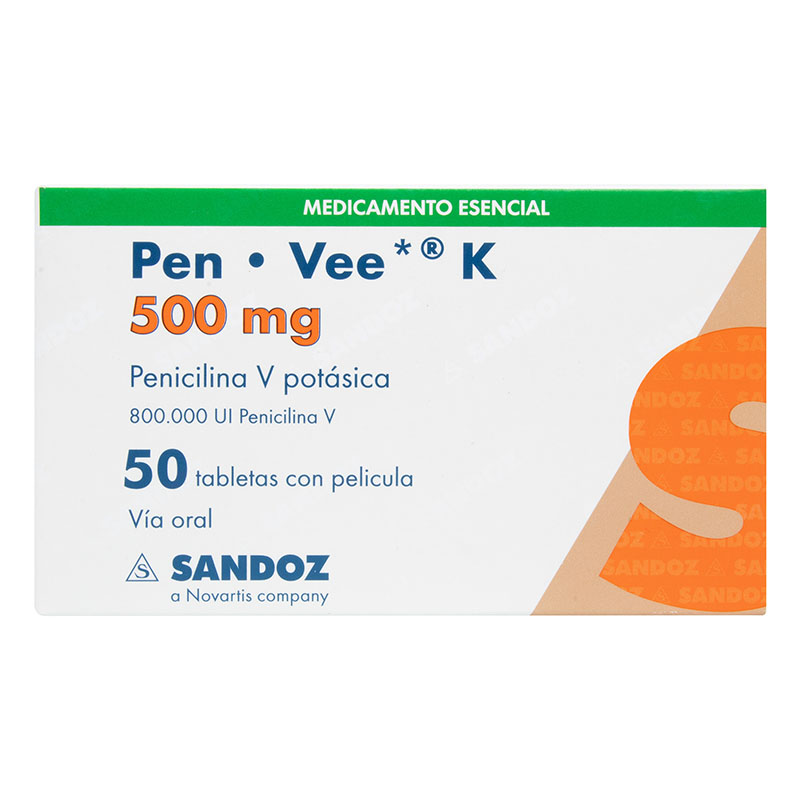 PEN VEE K 500MG CX50 TB FENOXIMETILPENICILINA(NOVARTIS) - Ecofarma