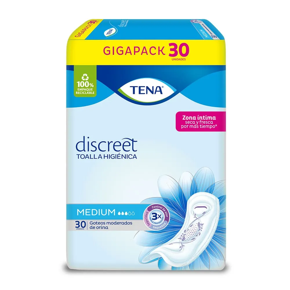 Toalla Tena Discreet Medium 30 Unidades