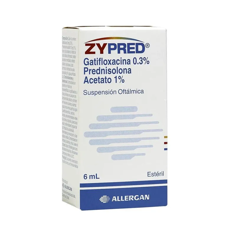 ZYPRED PREDNISOLONA/GATIFLOXACINA 10/3 MG OFTALMICO X 6 ML - EcoFarma