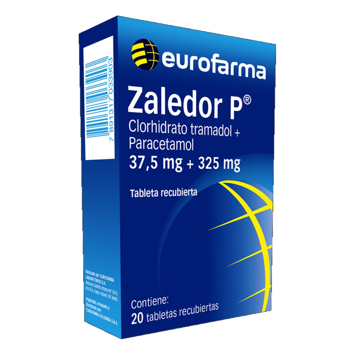 ZALEDOR P TRAMADOL/PARACETAMOL 37.5/325 MG X 20 TABL - EcoFarma