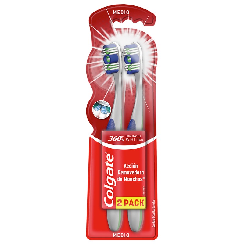 CEPILLO DENTAL COLGATE 360 SURROUND MEDIO 2X1 - Ecofarma