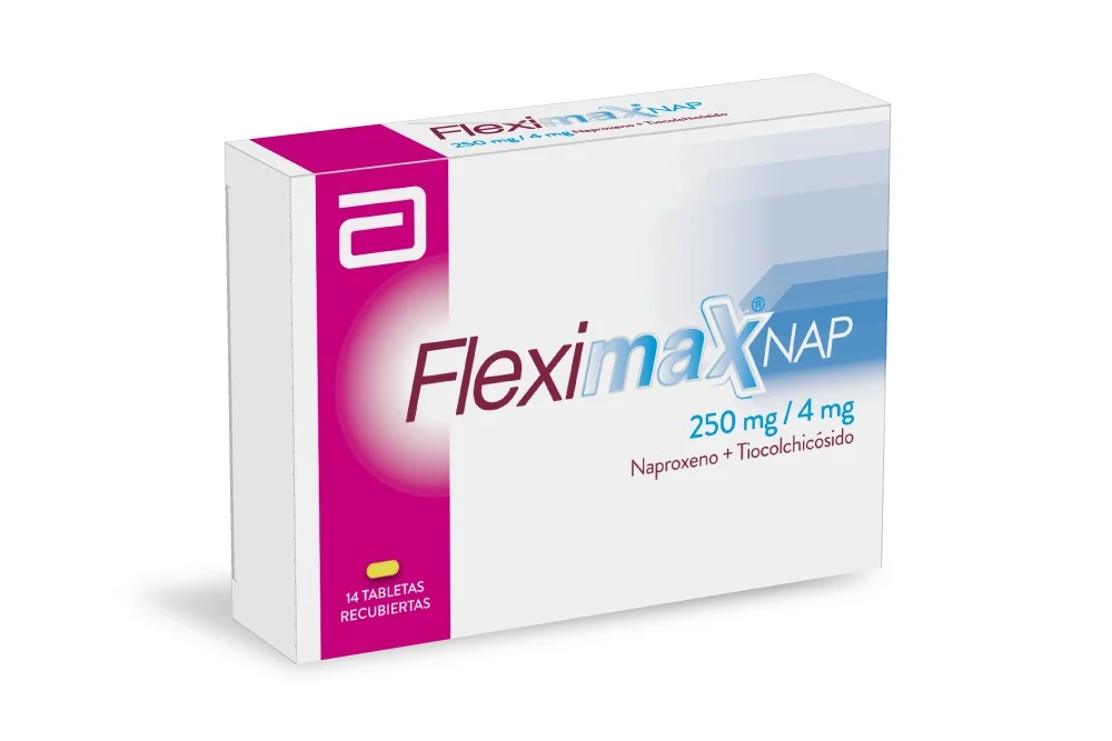 FLEXIMAX NAP NAPROXENO TIOCOLCHICOSIDO 250 4 MG X 14 TABL - EcoFarma