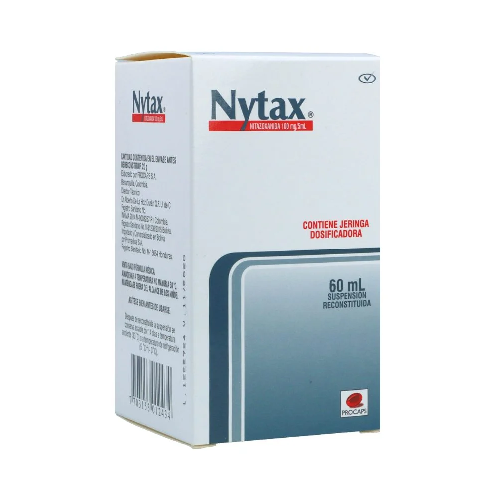 NYTAX NITAZOXANIDA 100 MG SUSPENSION X 60 ML - EcoFarma