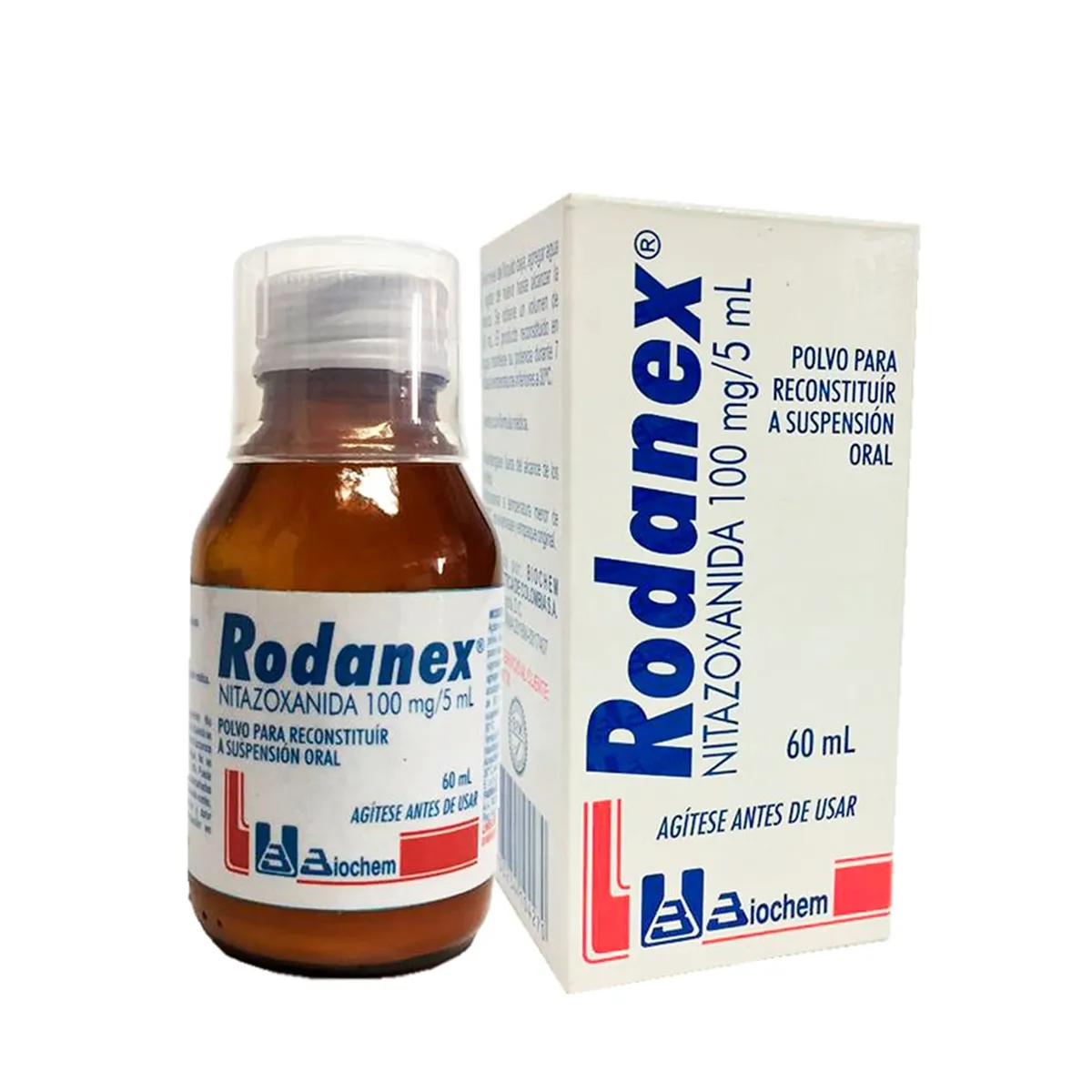 RODANEX NITAZOXANIDA 100 MG 5 ML SUSPENSION X 60 ML - EcoFarma