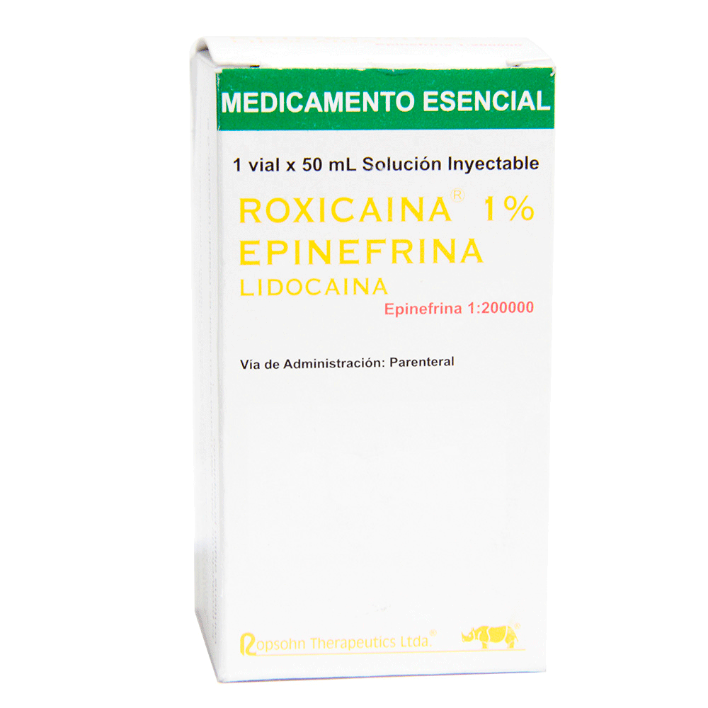ROXICAINA EPINEFRINA LIDOCAINA 1% X 50 ML - EcoFarma