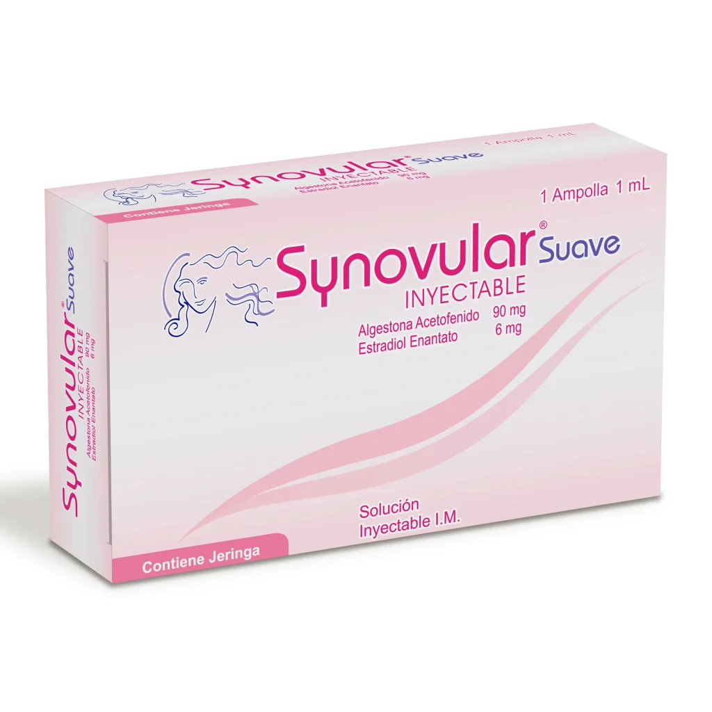 SYNOVULAR SUAVE ALGESTONA ESTRADIOL 90 6 MG INYECTABLE X 1 AMP - EcoFarma