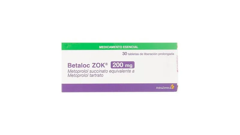 BETALOC ZOK Metoprolol 200 mg para Hipertensión