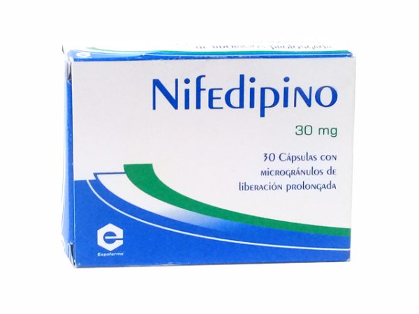 Nifedipino 30mg Capsulas Antihipertensivo Liberacion Prolongada