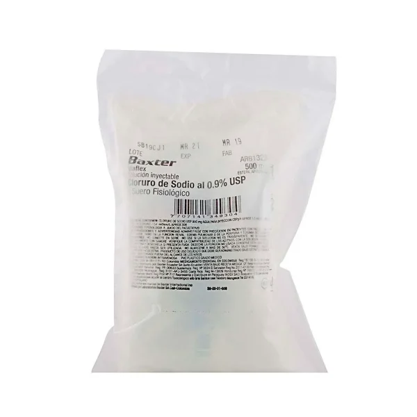 Suero Fisiologico Cloruro de Sodio 9% 500 ml